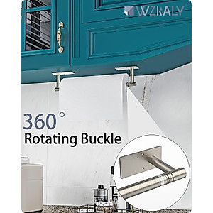 WZKALY Paper Towel Holder Under Cabinet, Adhesive Paper Towel Holder Self-Adhesive or Wall Mounted SUS304 Stainless Steel for Kitchen Bathroom Farmhouse Barbecue Laundry (Sliver)