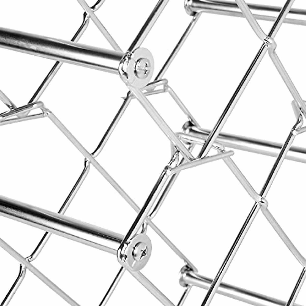 MyGift Modern Silver Wire Metal Stackable Wine Rack Diamond Shaped Stand, Countertop Wine Bottle Holder, Each Rack Holds 10 Bottles, Set of 2