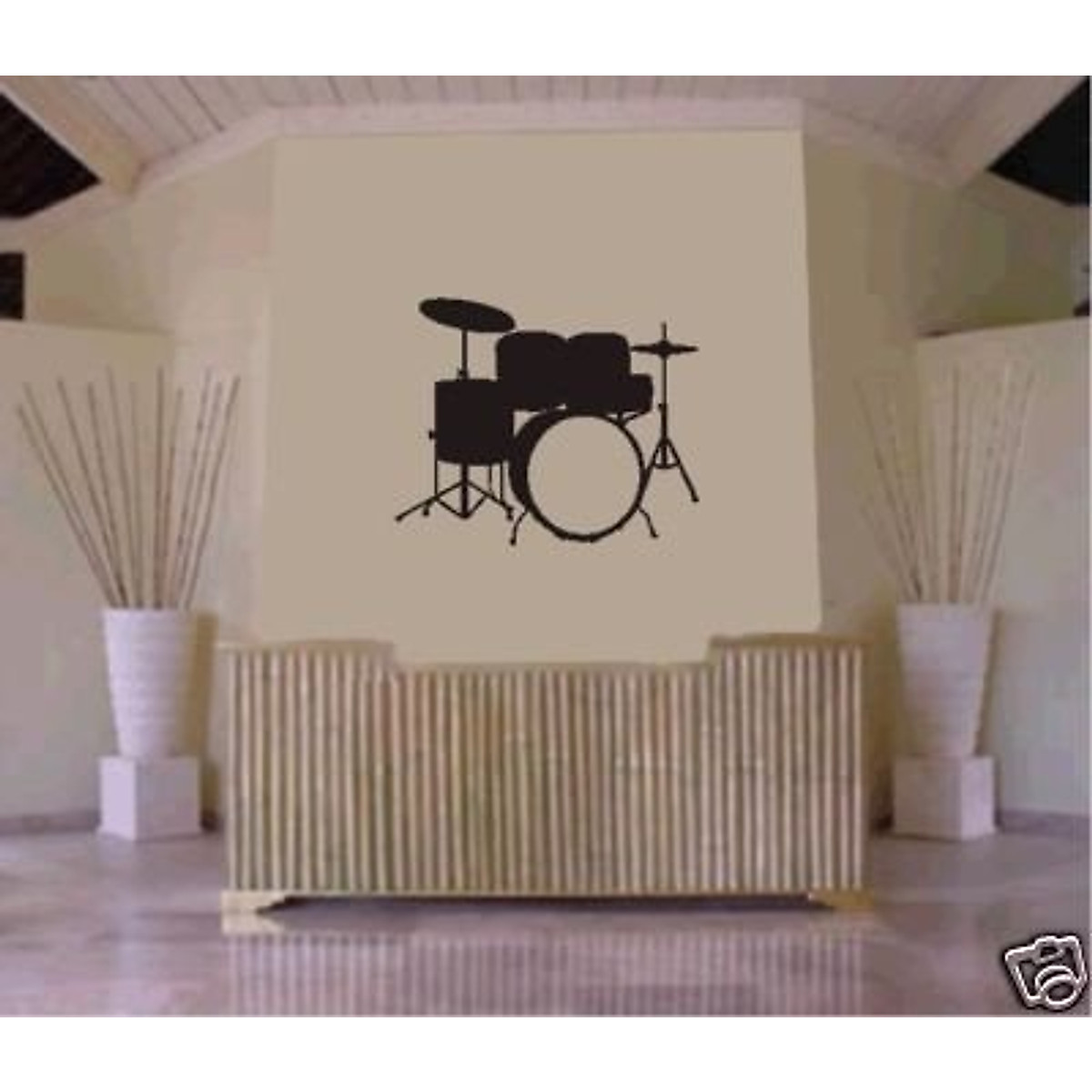 Drum Set Version DD101 Music Drums Drummer Drumset Vinyl Wall Decal Sticker Art Sports Kid Children Ball Nursery Boy Teen Sticker Wall Mural Art Graphic Sports Teen Kid Nursery