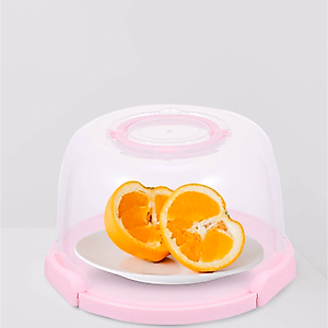 DOITOOL 1pc Plastic Cake Box Cake Food Container Pink Paper Cups Kids Travel Tray Cake Server Cake Storage Cover Mini Cake Tray Food Display Box Child