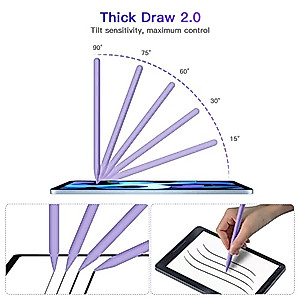 iPad Pencil 2nd Generation with Magnetic Wireless Charging, Apple Pencil 2nd Generation, Smart Pen Compatible with iPad Pro 11 in 1/2/3/4, iPad Pro 12.9 in 3/4/5/6, iPad Air 4/5, iPad Mini 6, Purple