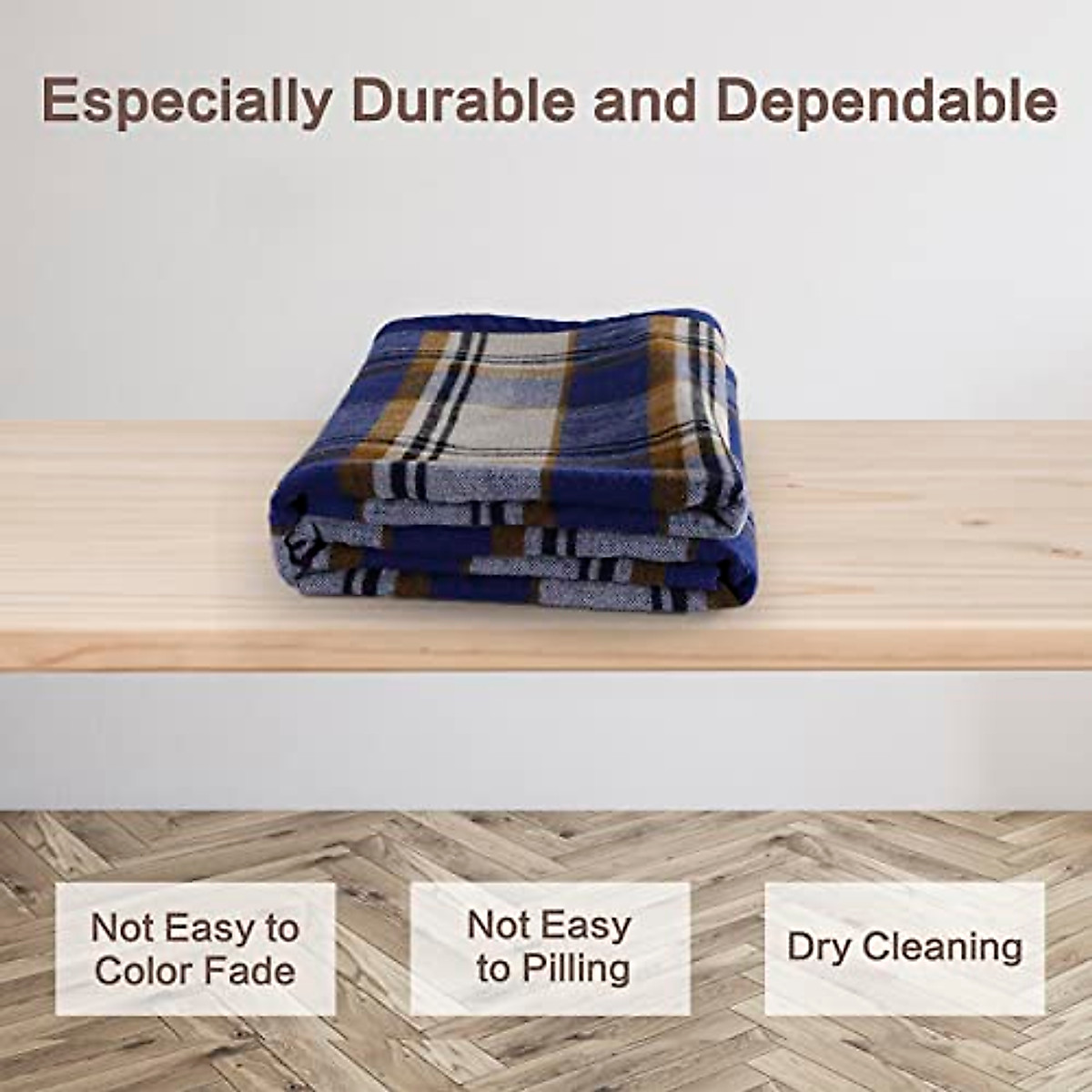 YOUR MOON Pure Wool Blanket Throw Queen Size 100% Australian Natural Wool Bed Blanket, Washable Wool Blanket Throw, Hypoallergenic- Non-Itchy Or Scratchy Fabric (Blue, 90 * 90)