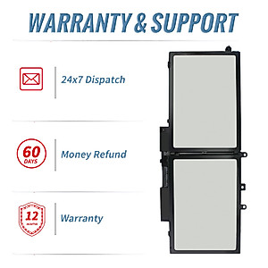 68Wh GJKNX 7.6V Laptop Battery for Dell Latitude 5480 5580 5280 5490 5590 5491 5288 5488 5495 5591 E5480 E5580 E5490 E5590 E5591 Precision 15 3520 3530 GD1JP 5YHR4 451-BBZG DY9NT 0DY9NT 0GD1JP 4-Cell