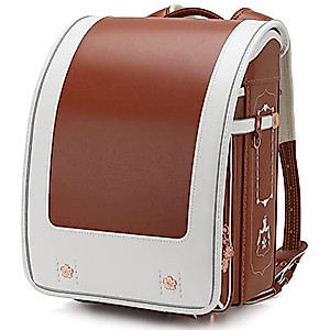 Classic Ransel Randoseru Backpack Automatic Satchel Japanese School Bag Embroidery PU Bookbag Cosplay Baobab's Wish (Blue)