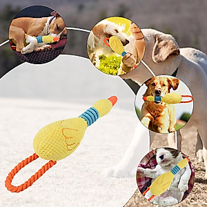 Beautyflier Indestructible Dog Toys for Aggressive Chewers Squeaky Dog Crinkle Plush Toys Durable Teething Chew Toys for Small Medium Large Breed Puppy Chew Teething, Duck Interactive