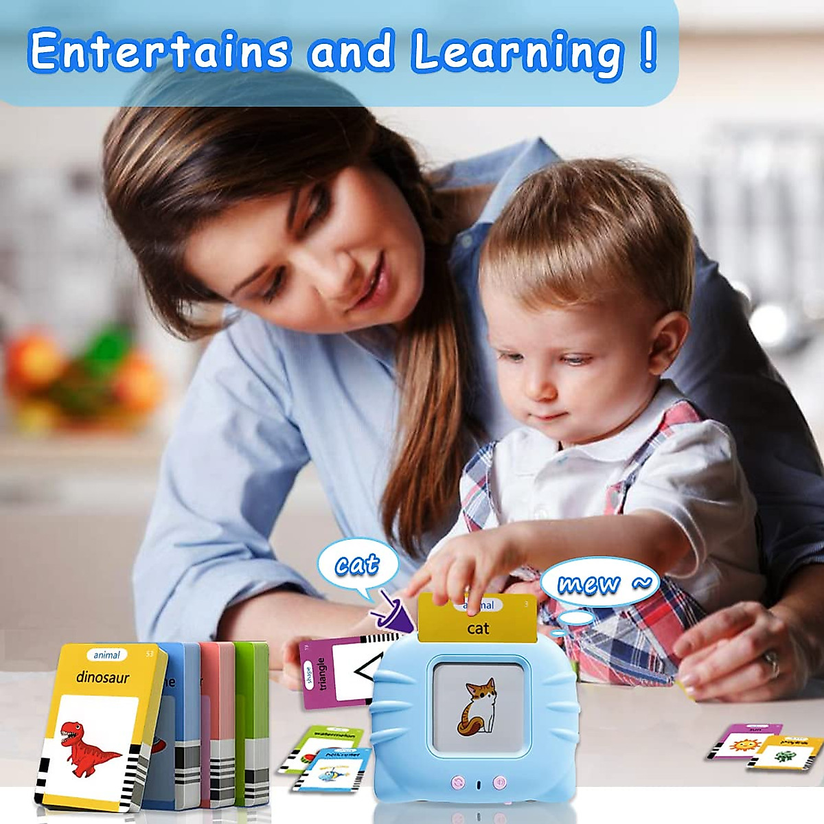 JUNQIU Flash Cards Educational Toys for Toddlers 2 3 4 5 6 Year Old, Toddler Learning Toys for Girls Boys Gifts