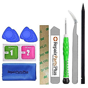 Repair Parts Plus for iPad Mini 5 (5th Gen) Screen Replacement LCD and Glass Touch Digitizer Premium Kit (7.9", A2126 | A2124 | A2133) + Sleep/Wake Sensor (Silver | Gold) + Adhesive - White