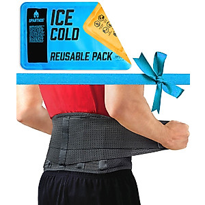 Sparthos Back Support Belt [Size Small] x Ice Packs for Injuries [Size Med]