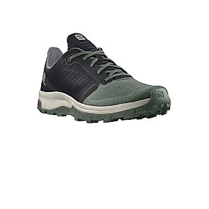 Salomon Outbound Prism Hiking Shoes for Men Climbing, Black/Castor Gray/Rainy Day, 12
