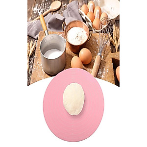 Silicone Baking Mat Cake Mat Silicone Cake Mat Silicone Baking Mat with Measurements for CakeTurntable Stand Non-Stick Heat Resistant Pastry Baking Sheet -Pink