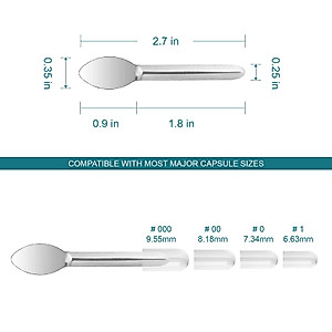 Capsule Filling Machine Kits for Empty Pill Capsules Filler, Lab Supplies - Micro Tiny Spoon Spatula, Lab Scoop Filling Tray Powder Tool, Gel Capsules Size # 000 00 0 1 2 3 4 5 (#000 00 0 1)