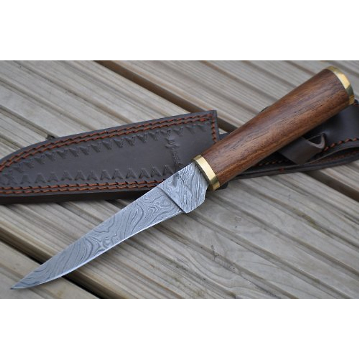 Perkin Knives - Custom Handmade Damascus Hunting Knife - Beautiful Boning Knife