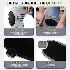 KRABICE Gardening Knee Pads, Adjustable Knee Pads with Thick Foam Cushion, Soft and Comfortable, for Gardening, Scrubbing Floors, Construction, Yoga, 1 Pair Outdoor Sports Elastic Knee Pads (Medium)