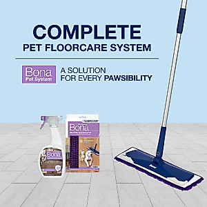 Bona Pet System Microfiber Sweeping Pad for Multi-Surface Floors - For Use With Bona Mops - Attracts and Picks Up Pet Hair, Fur, and Dander - For Wood, Stone, Tile, Laminate, and Vinyl Floors