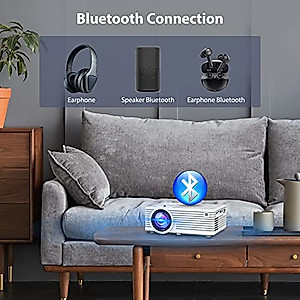 2023 Updated Video Projector with WiFi and Bluetooth, Full HD 1080P Supported Home Movie projector, Portable Outdoor Home Theater Compatible with HDMI, USB, TV Stick, Smartphone, Laptop