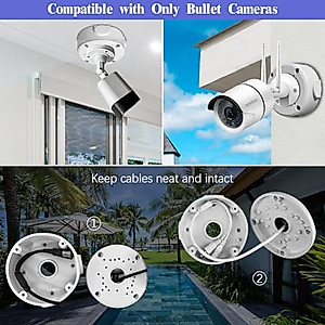 Universal Bullet Security Camera Junction Box Mount Bracket(8 Pack),Waterproof Aluminum Junction Box for IP Camera Electric Enclosure, Indoor/Outdoor Wall Ceiling Mount Hide Cable Junction Base Boxes