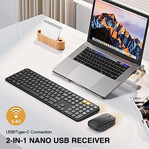 Backlit Wireless Keyboard and Mouse for Mac, ProtoArc KM100 Ultra Slim Backlit Wireless Keyboard, Rechargeable Silent Keyboard Mouse Combo for Mac OS, Windows 7/8/10, MacBook Air/Pro, Laptop (Black)