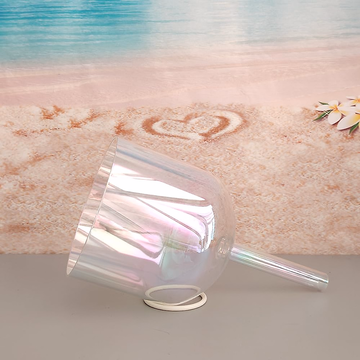 ENERGYSOUND Cosmic Handle Clear G Throat Chakra Quartz Crystal Singing Bowl 8 inch