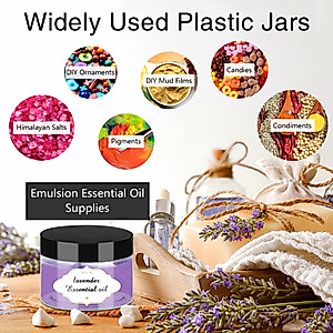 PeacePeo Plastic Jars with Lids, 4OZ Slime Containers 72Pcs Empty Clear Plastic Jars Refillable Plastic Cosmetic Containers with Screw On Lids for Kitchen Use Lotions & Beauty Products