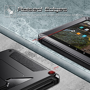 Fintie Case for Amazon Fire HD 10 and 10 Plus Tablet (11th Generation 2021 Release), [Tuatara] Rugged Unibody Hybrid Kickstand Cover w/Built-in Screen Protector, Black