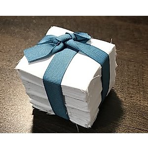 Pure White Solid precut Mini Charm Pack - 100% Cotton Fabric Quilt Scrap (2.5 inch x 200 Piece)