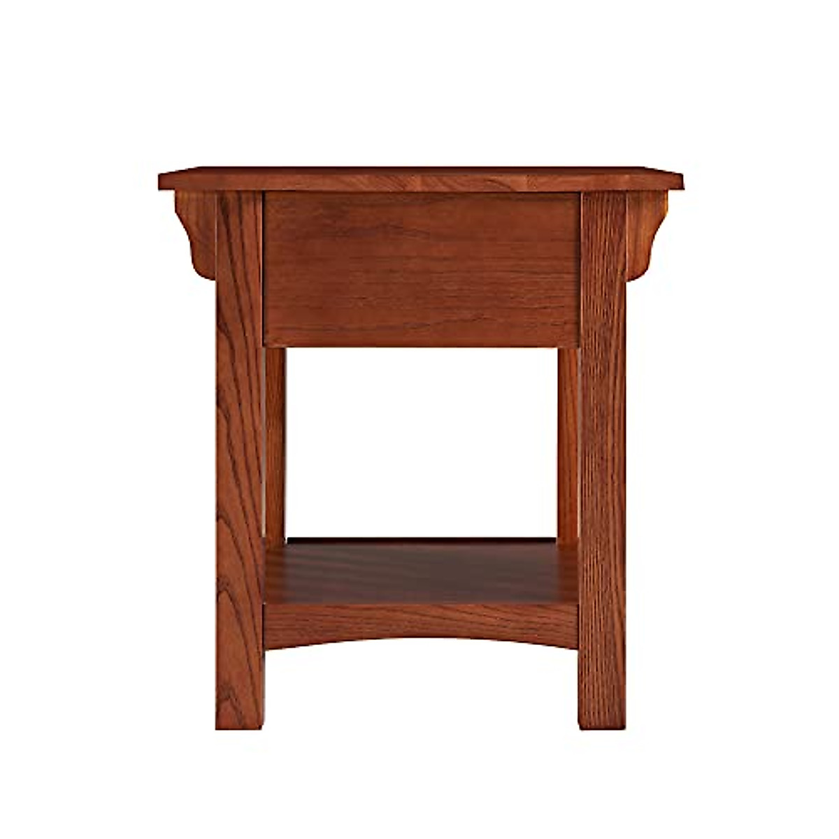 Leick Home 8222-SC Mission Impeccable End Table with Locking Secret Compartment, Made with Solid Wood, Side Table for Living Rooms, Medium Oak Finish