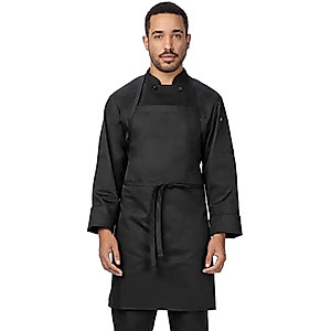 Chef Works Unisex Sustainable Bib Apron, Black, One Size
