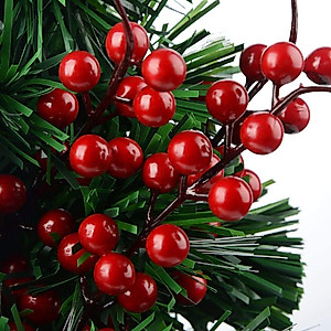 UWIOFF 12 Pack Artificial Red Berry, 10.2" Holly Christmas Berries Stems for Christmas Tree Wreath Decorations, Crafts, Festival Holiday and Home Decor