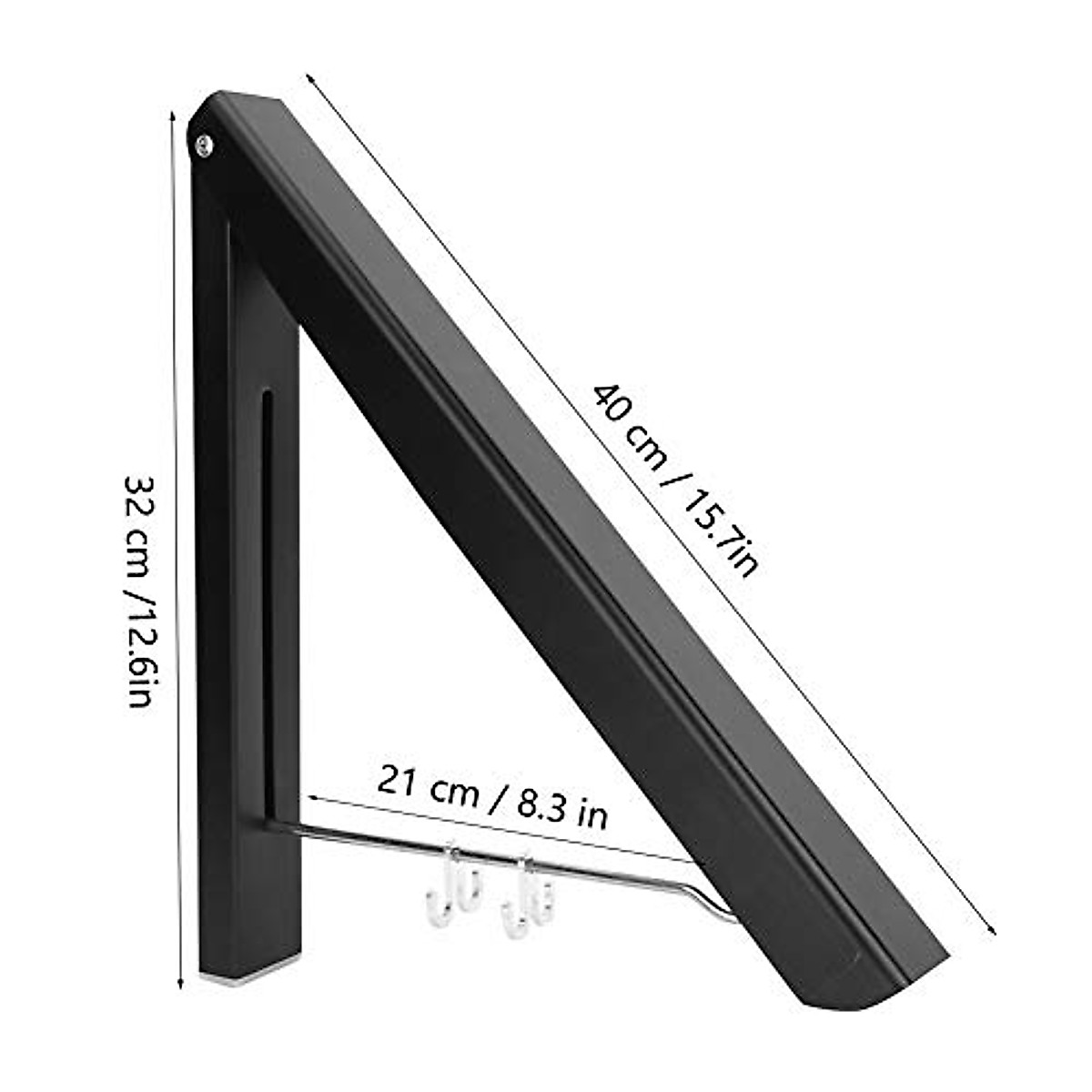 Clothes Drying Rack, 80cm Rod Wall Mounted Dual Bracket Space Aluminum Retractable Folding Drying Rack for Home(silver)