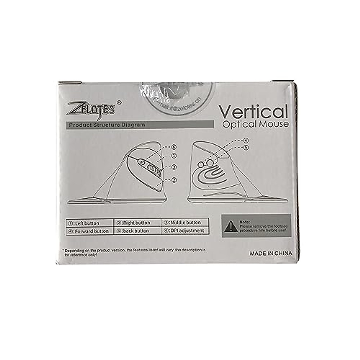 zelotes Wireless Vertical Mouse,2021 Ergonomic Design USB LED Optical Mouse with 6 Buttons and 3 Adjustable Sensitivity 1000/1600/2400 DPI for Computer,Black