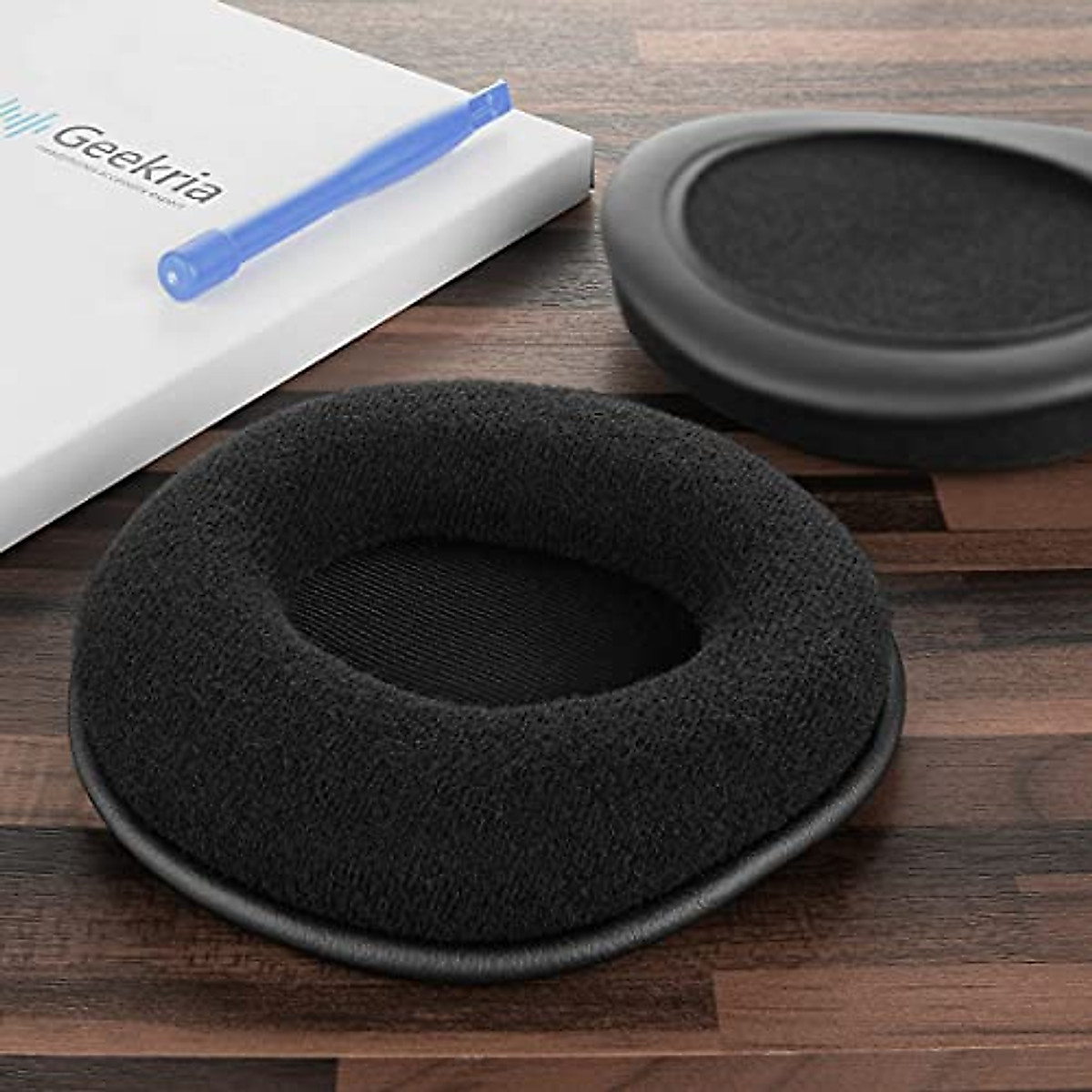 Geekria Comfort Velour Replacement Ear Pads for Sony MDR-RF6000, RF6500, RF7000, RF7100, MDR-DS6000, DS6500, DS7000, DS7100, XD150, XD200 Headphones Earpads, Ear Cushion Repair Parts (Black)