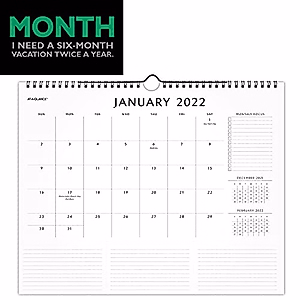 2022 Wall Calendar by AT-A-GLANCE, 15" x 12", Medium, Monthly, Wirebound (PM75828)