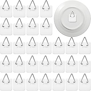 Sawysine Invisible Adhesive Plate Hanger Vertical Plate Holders for Plate Pictures Wall Art Decor Supplies, 1.25 Inch (80 Pieces)