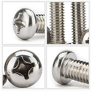 Guard4U 220Pcs #6-32 UNC Stainless Steel Phillips Pan Head Machine Screws Nuts Assortment Kit- #6-32x 3/16" 1/4" 5/16" 3/8" 1/2" 5/8" 3/4" 7/8" 1"