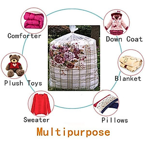 32x39 Inches Comforter Storage Bags Dustproof Moistureproof Jumbo Plastic Storage Bags for Blanket Clothes and Big Plush Toys Set of 10