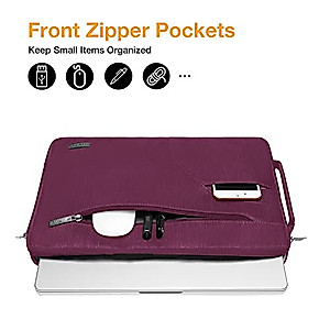 MOSISO Laptop Shoulder Bag Compatible with MacBook Air/Pro,13-13.3 inch Notebook,Compatible with MacBook Pro 14 2023-2021 A2779 M2 A2442 M1, Polyester Briefcase Sleeve with Side Handle, Burgundy