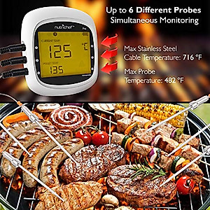 Upgraded Barbecue Thermometer Temperature Probes - 2 Pcs Stainless Steel for NutriChef PWIRBBQ80 Bluetooth Wireless BBQ Digital Thermometer - Works w/ All Kinds of Meat - NutriChef