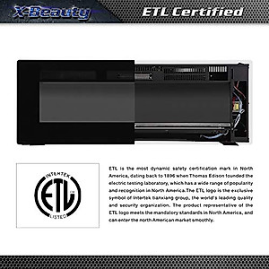 Xbeauty 60" Electric Fireplace in-Wall Recessed and Wall Mounted 1500W Fireplace Heater and Linear Fireplace with Timer/Multicolor Flames/Touch Screen/Remote Control (Black)
