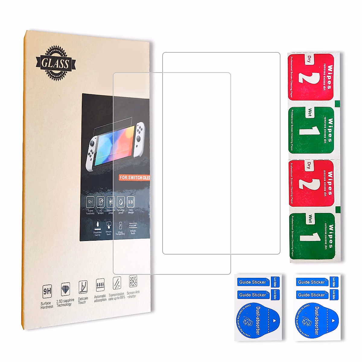 2 Pcs Screen Protectors (Anit Blue,OLED Ver.) for Nintendo Switch Oled,Nintendo Switch Accessories,Nintendo Switch Oled Accessories,Nintendo Switch Oled Screen Protector,Switch Oled Screen Protector