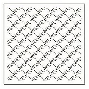 Sashiko Fabric - Pre-Printed Panel - 6 Block Traditional Design Sampler - Indigo Kona Cotton