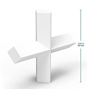 stonylab 2 Pack Cross Shape Magnetic Stirrer Stir Bar, 50 x 10 mm PTFE-Coated Magnetic Stirring Bars White Stir Mixer for Stirrers