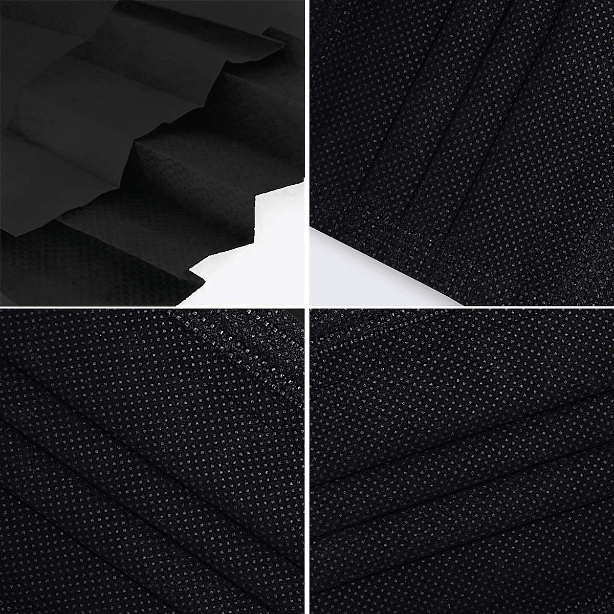 Biwisy 50pcs 3-Ply Disposable Face Mask Breathable Black Masks of 50 PCS Black