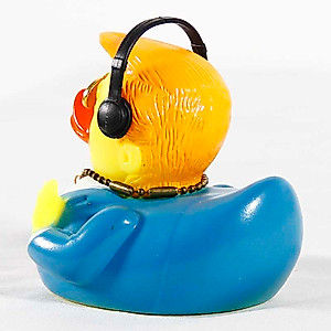 Large Rubber Duck Ornaments for Car Accessories Dashboard Decorations Trump Duck Toys with Sunglasses Headphones and Necklace (Style A)