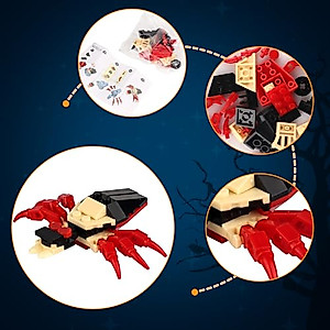 Hxezoc 12 in 1 Halloween Mini Building Blocks for Kids, Surprise Splice Eggs with Toys Zombie, Skeleton, Witch, Bat Building Blocks for Kids Halloween Birthday Party Favors Party Games Supplies