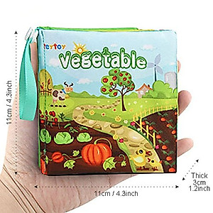 My First Soft Book,teytoy Nontoxic Fabric Baby Cloth Books Early Education Toys Activity Crinkle Cloth Book for Toddler, Infants and Kids Perfect for Baby Shower -Pack of 6