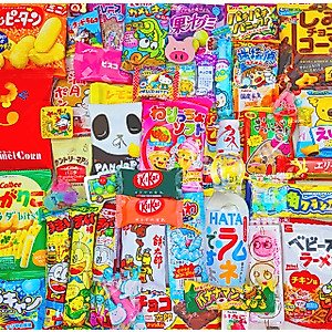 Sakura Box Japanese Candy & Snacks Dagashi Set & Pamphlet 50 Pieces Japanese Food Gift Box