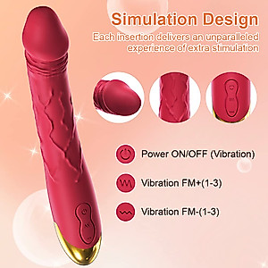 7.6 Inch Realistic Dildo Vibrator for Women，10 Powerful Vibration Modes for Clitoral and G-spot Stimulation, Waterproof Rose Adult Sex Toys for Women and Couples
