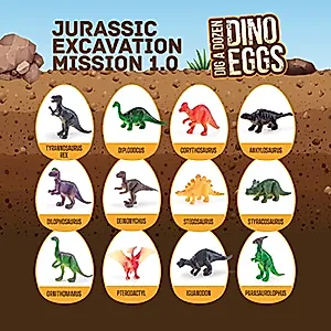 Dig a Dozen Dino Egg Dig Kit - Egg Dinosaur Toys for Kids 3-12 Year Old - 12 Easter Eggs & Surprise Dinosaurs. Science STEM Activities - Educational Boy Toy Party Gifts for Boys & Girls Ages 3-5 5-7