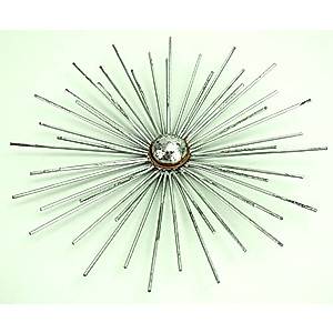 Habitat WA3718W Cabers SSilver Starbursts Metal Wall Art, Metallic 27.00" x 9.50"