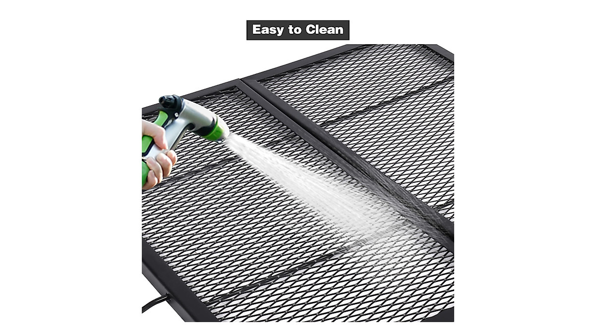 Lineslife Square Fire Pit Cooking Grill Grates, Folding Outdoor ...